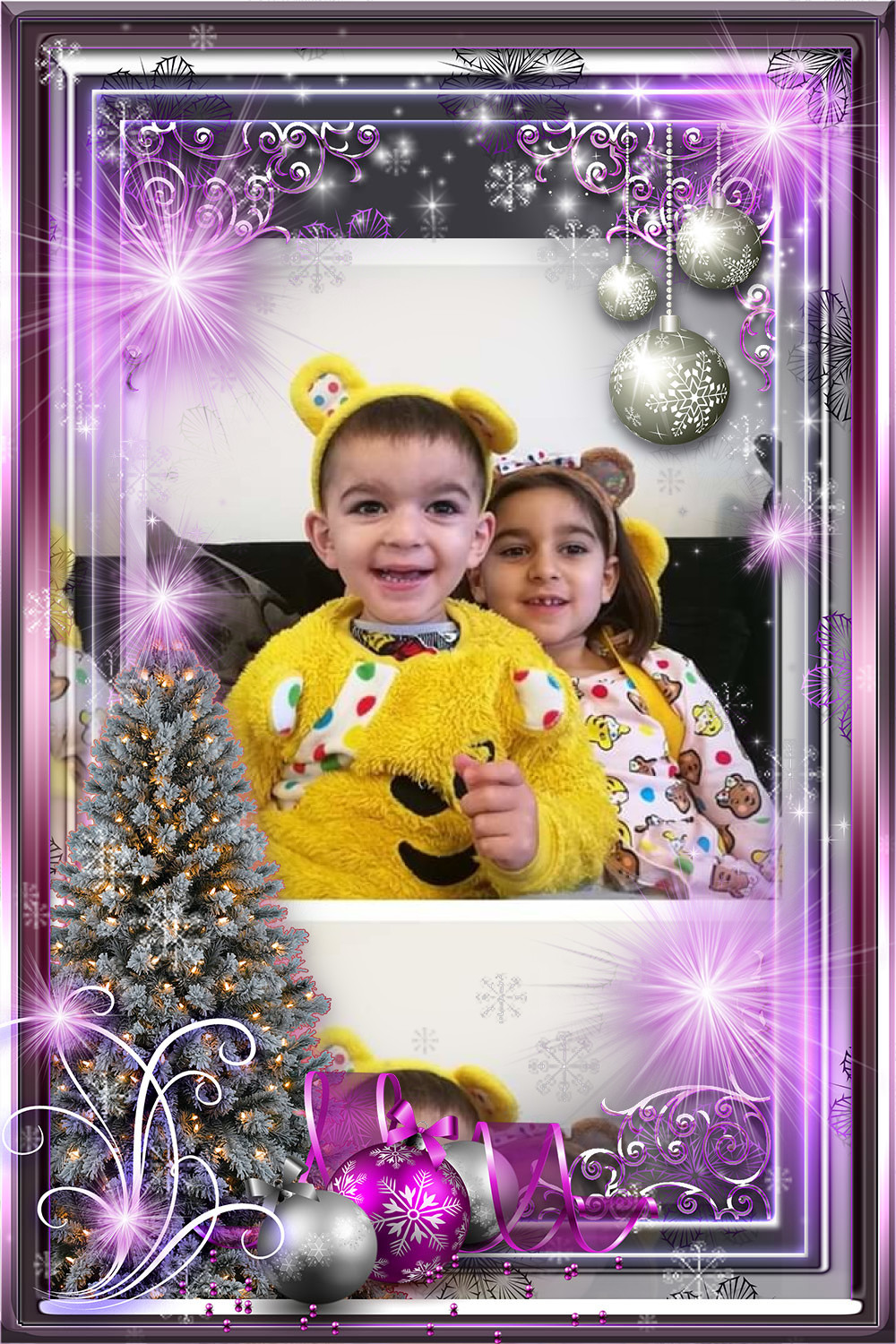 Photo frames. Purple gloss of New Year | 52986400