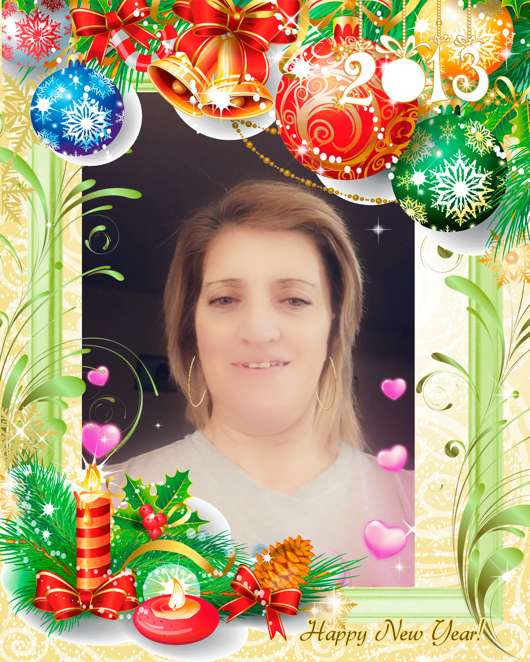 Photo frames. New year with candles | 53011255