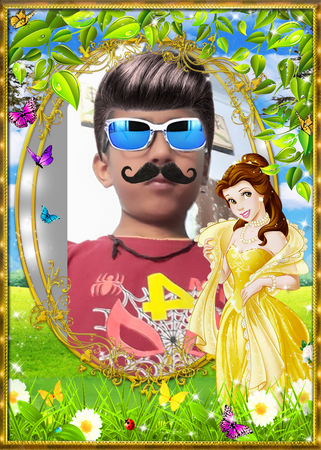 Photo frames. Princess Belle in the wooded meadow | 55781740